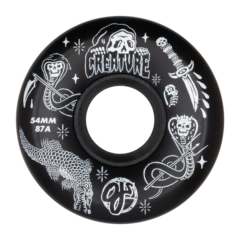54mm Creature X Trippy Tanks Keyframe Black 87a OJ Skateboard Wheels ...